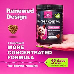 Dog UTI Treatment - Dog Cranberry Supplement for Bladder & Kidney Health, Urinary Tract, Incontinence Support - Cranberry Supplement for Dog Incontinence - Bladder Control Cranberry Chews