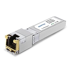 QSFPTEK 10G SFP+ RJ45 Module, 10Gbe giga Mini-GBIC SFP to rj45 Copper Transceiver, 10GBASE-T Optical to Ethernet for Ubiquiti UF-RJ45-10G, Net Gear AXM765,Supermicro, Unifi, up to 30m