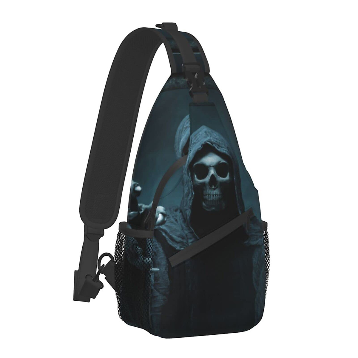 DZUAIKIT Sling Backpack Grim Reaper Reaching Print Crossbody Shoulder Sling Bag For Men & Women