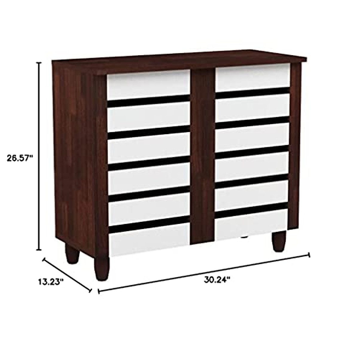 Baxton Studio Wholesale Interiors Gisela Oak and White 2-Tone Shoe Cabinet with 2 Doors