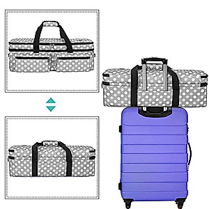 LUXJA Double-Layer Bag Compatible with Cricut Explore Air (Air2) and Maker, Carrying Bag Compatible with Cricut Die-Cut Machine and Supplies (Bag Only, Patent Design), Gray Dots