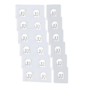 YOFAN 12-Pack Clear Adhesive Suction Sticker for No Drilling Bathroom Shower Shelf Accessories, Super Strong Adhesive Wall Sticker for Shower Caddy and More