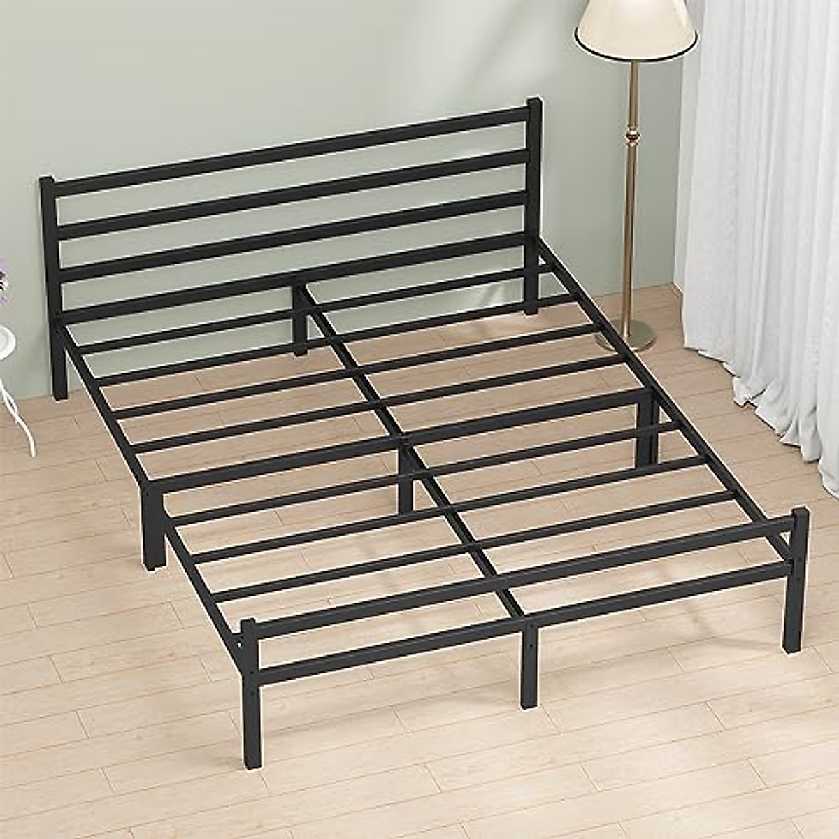Musen King Bed Frame with Headboard-Durable Metal Bed Frame, Noise Free Platform Bed with Storage, Anti-Slip King Size Bed Frame, King Bed Frame Easy Assembly, No Box Spring Needed