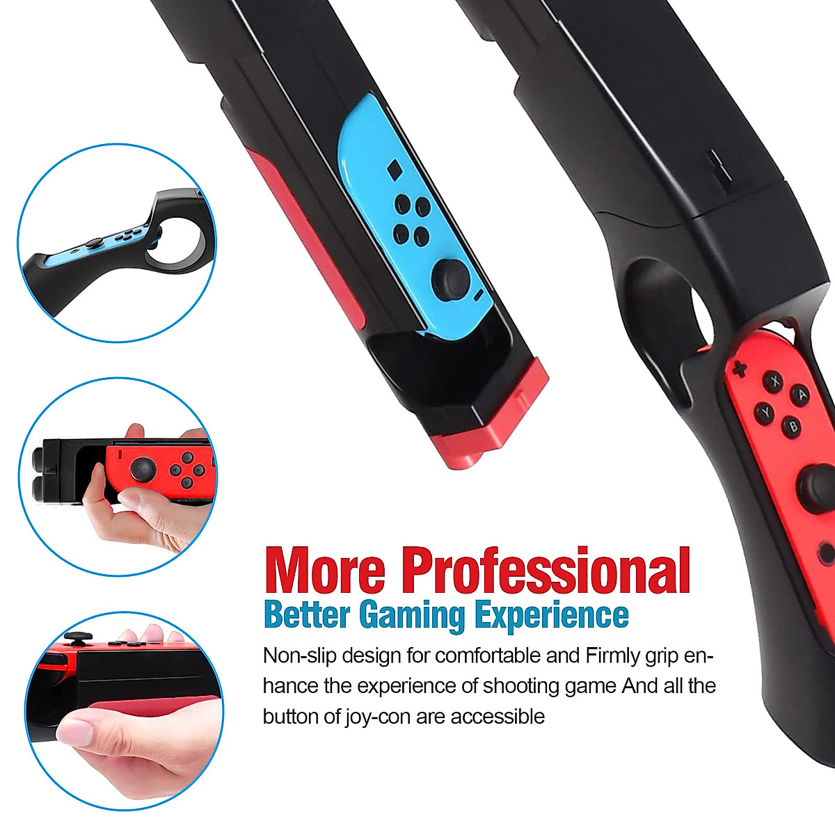 INFURIDER Game Gun Controller for Nintendo Switch Hunting Game,Handle Grips Compatible for Joy-con Shooting Games,Gunshot Controller Adapt for Other Shooting Game on Switch