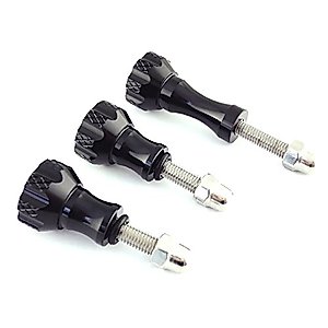 MaximalPower CA GP CNC Screw(BK) Aluminum Thumb Knob Bolt Nut Screw Kit for GoPro Hero 4/3+/3/2/1, Pack of 3 (Black)