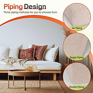 RULAER Custom Bench Cushion: Customizable Fabrics High- Resilience Sponge Bench Cushions for Indoor/Outdoor Furniture with Straps and Non-Slip Bottoms Durable and Waterproof Outdoor Bench Cushion