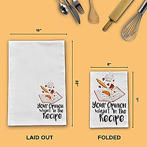Kitcha Funny Kitchen Towels and Dishcloths Sets of 4 |Unique Funny Dish Towels with Sayings, Perfect for Housewarming Gifts New Home| Funny Hand Towels for Kitchen Gifts.