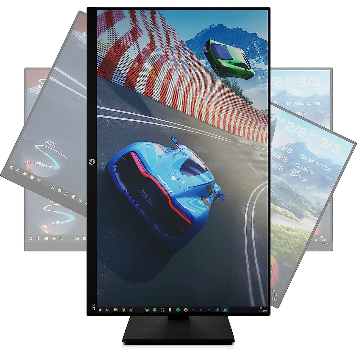 HP X27q 27 Inch QHD Gaming Computer Monitor 165Hz IPS 1ms VESA Mountable AMD Freesync Height Adjust Stand Pivot Rotation for PS4 PS5 Gamer Console Desktop Laptop Flat Display, Black (Renewed)