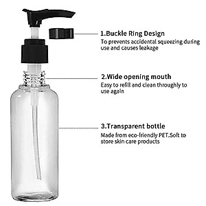 Vitog Travel Bottles Kit, TSA Approved Leak Proof Portable Toiletry Containers Set, Clear flight size PET Cosmetic Containers for Lotion, Shampoo, Cream, Soap, Set of 11 (Black+Plastic)