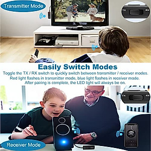 Bluetooth 5.0 Transmitter Receiver 3-in-1, Isobel Wireless 3.5mm Audio Adapter for TV PC Headphones Home Sounds System Car/CD-Like Voice Enjoyment