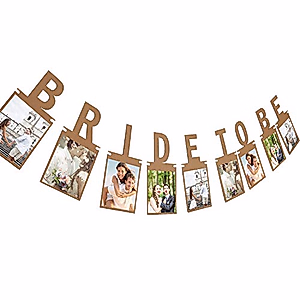 Tatuo Bridal to Be Photo Banner Bride Bunting for Wedding Decoration and Bridal Shower Party Supply (Brown)
