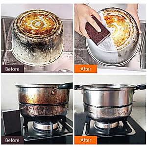 Goeielewe 6-Pack Nano Emery Sponge Brush Eraser Scrub, Carborundum Cleaning Sponge Brush Household Cleaning Tools Cotton for Removing Rust Cleaning Kitchen Supplies