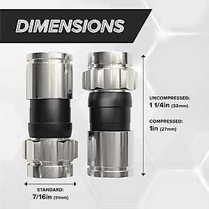 THE CIMPLE CO Coaxial Cable Compression Fitting - 10 Pack Connector - for RG6 Coax Cable - with Weather Seal O Ring and Water Tight Grip