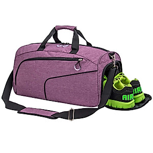 Kuston Sports Gym Bag with Shoes Compartment &Wet Pocket Gym Duffel Bag Overnight Bag for Men and Women