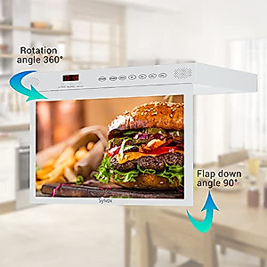 SYLVOX Kitchen TV,15.6 inch Under Cabinet TV, Televison for Kitchen, Smart TV Built-in Google Play, Support WiFi Bluetooth, 1080P Small TV for RV Camper, Bedroom, Boat