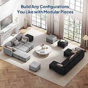 Arathorn Modular Sofa Armrest Module for Modular Sectional Sofa Couch, Pair of Armrest for Living Room Sofa Set, Grey