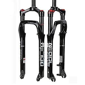 Bike Air Fat Fork- Snow Fat MTB Fork Travel 100MM Aluminum-Alloy Material Fit 4.0" Tire Mountain Bike