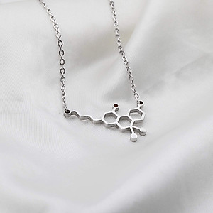 TGBJE THC Molecule Necklace CBD Molecule Necklace Pot Lovers Gift Cannabis Molecule Gift (THC Molecule Necklace)