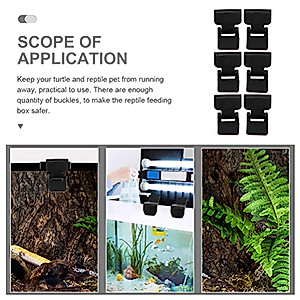 VILLCASE 6pcs Reptile Terrarium Covers Screen Clips, Anti- Escape Reptile Plastic Terrarium Buckle for Aquariums, 5.00X3.00X2.50cm/1.97X1.18X0.98in