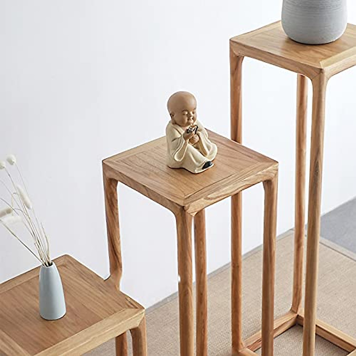 Bonsai Base Stand Wooden Plant Display Stand Tall Plant Stand Rack Indoor Flower Pots Stand Holder Planter Display for Living Room Balcony Garden Display Stand Base (Size : Large)