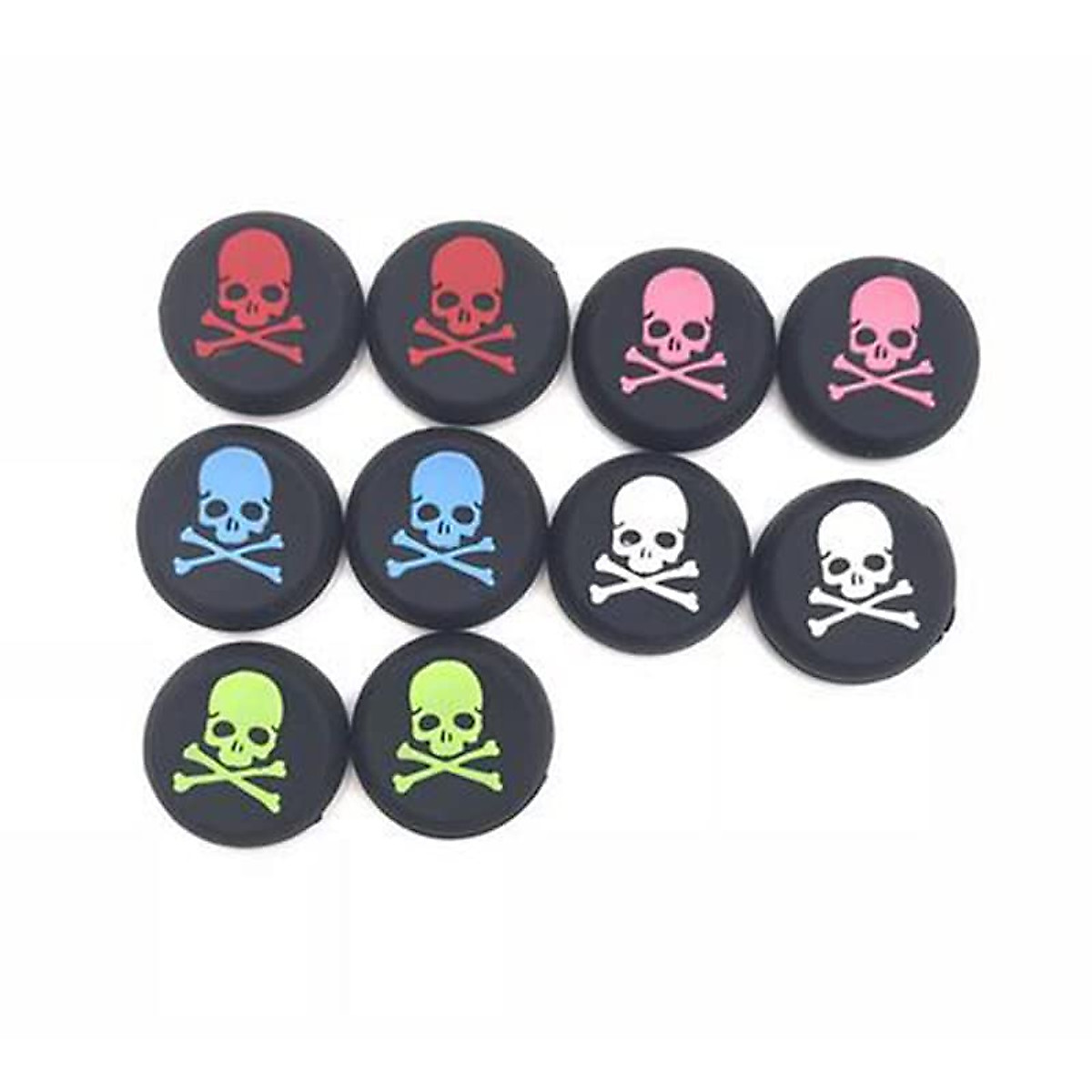 Silicone Skull Thumb Grip Cap Gamepad Joystick Cover Case for Sony PS3 PS4 Slim Pro Xbox One Xbox 360 Controller (Green)