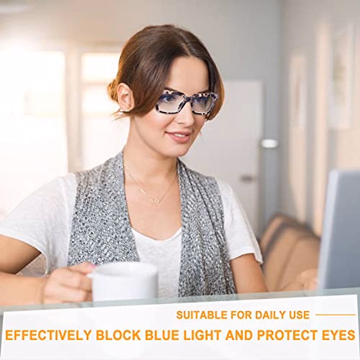 VOGPOPER 6 Pack Fashion Reading Glasses For Women Blue Light Blocking Computer Square Readers with Spring Hinge Men (A1 Mixed, 1, diopters)