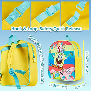 SpongeBob SquarePants Backpack for Kids, 11.6” x 9.25” x 3.14”