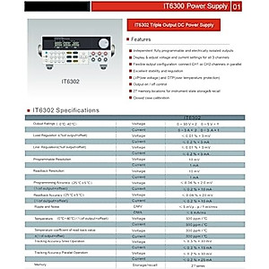 Programmable DC Power Supply, 3 Channel Triple, IT6333A 30V 6A 180W*2CH