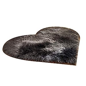 litymitzromq Ultra Soft Indoor Modern Area Rugs, Plush Heart Shape Non-Slip Living Room Mat Carpet Cushion Area Rug Home Decor for Children Bedroom Home Decor Nursery Rugs(Dark Grey)