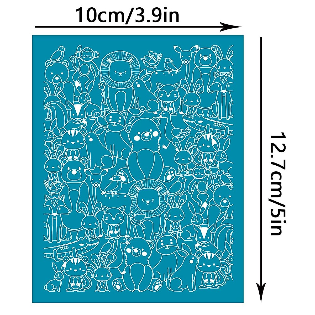 OLYCRAFT 4x5 Inch Clay Stencils Animal Pattern Silk Screen for Polymer Clay Line Zoo Rabbit Bear Monkey Silk Screen Stencils Mesh Transfer Stencils Animal Mesh Stencil for Polymer Clay Jewelry Making