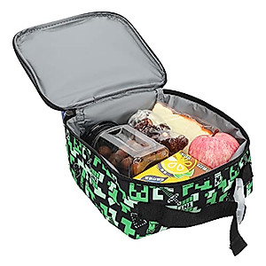 Bioworld Minecraft Square Insulated Lunchbox with Mesh Side Pocket