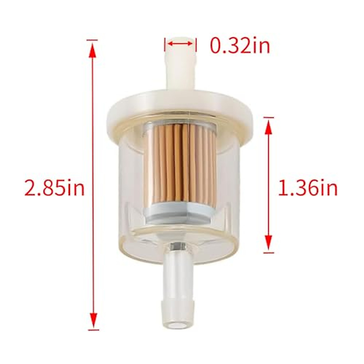 Powtol 691035 493629 Fuel Filter for Briggs Straton 40 micron 1/4 Inline Fuel filter 12hp 17.5hp 27hp 35hp Engines Replace Kawasaki 49019-7001 7-07061 Lawn Mower Replacement Parts (Pack of 3)