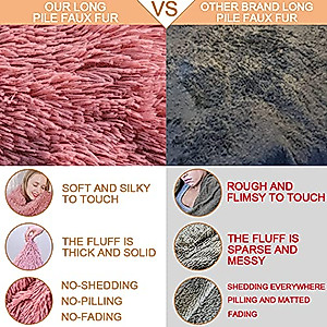 YUSOKI Pink Faux Fur Throw Blanket,2 Layers,50" x 60",Soft Fluffy Fuzzy Cozy Blanket for Women Girls Teens Sofa Chair Couch Bed Farmhouse Decrations Photoshoot Props
