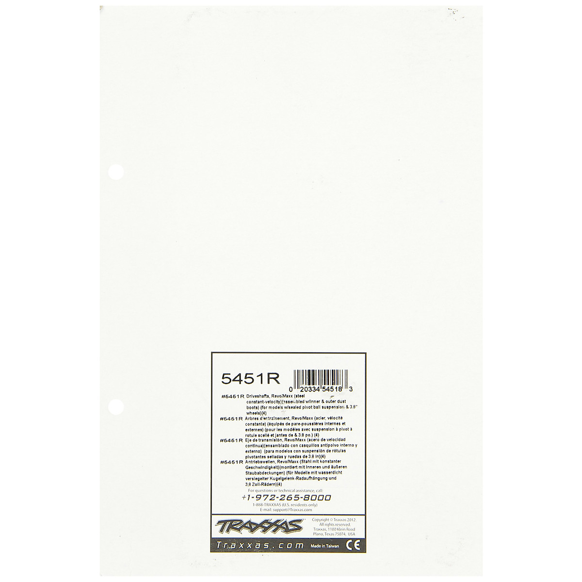 Traxxas 5451R Revo CV Driveshafts