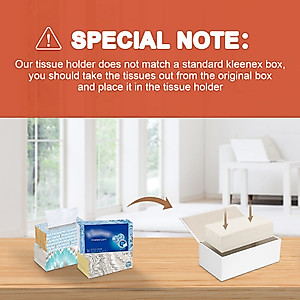 Tissue Box Cover, PU Leather Tissue Box Holder Rectangular Tissue Holders for Home/Office/Car Decoration 9.92"X5.51"X3.62" - White