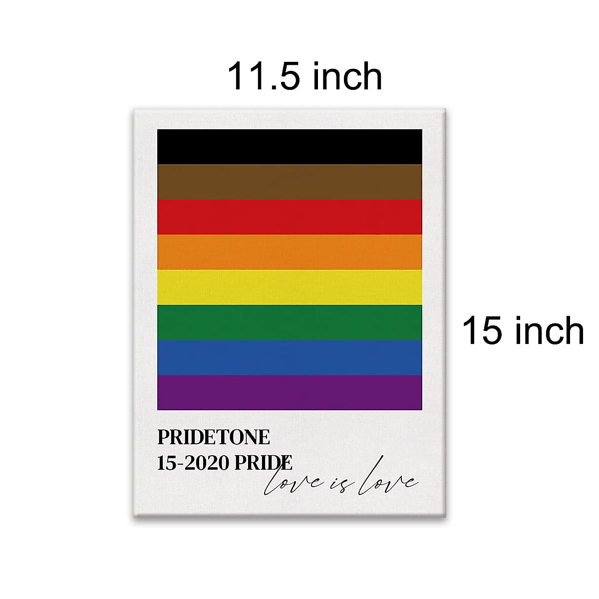 Rainbow Pride Canvas Wall Art Poster Print Gift, Colorful Pride Love is Love Canvas Painting Picture Ready to Hang Home Bedroom Living Room Decor (11.5" x 15")