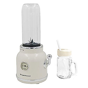 FRIGIDAIRE ESMM100-CREAM Retro Smoothie Maker Blender with Mason Jar, Perfect for Shakes and Smoothies, 300-Watt, Cream