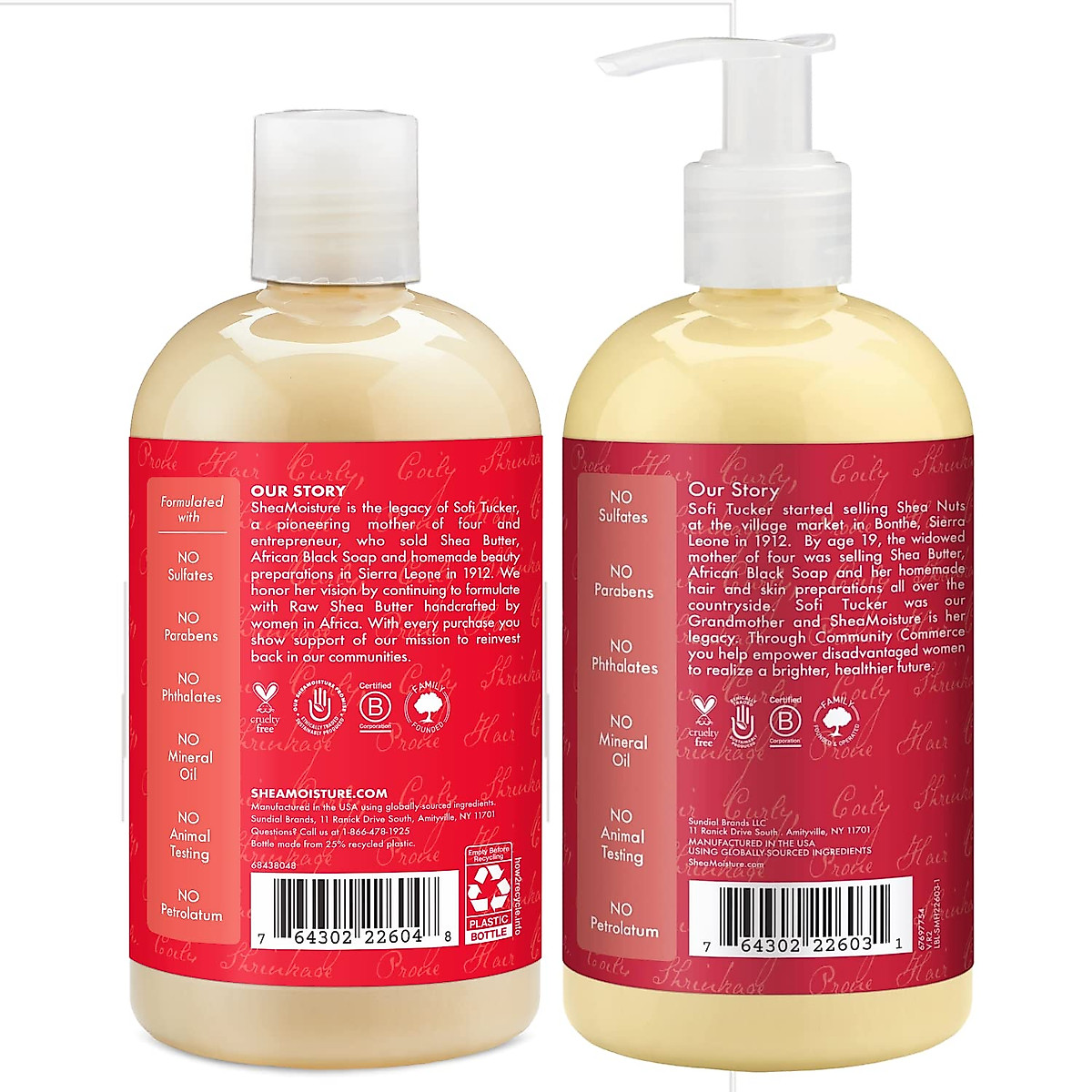 Shea Moisture Curly Hair Shampoo and Conditioner Set for Women with Red Palm Oil & Cocoa Butter - Sulfate-free Hair Care, 13 Oz (2 Piece)