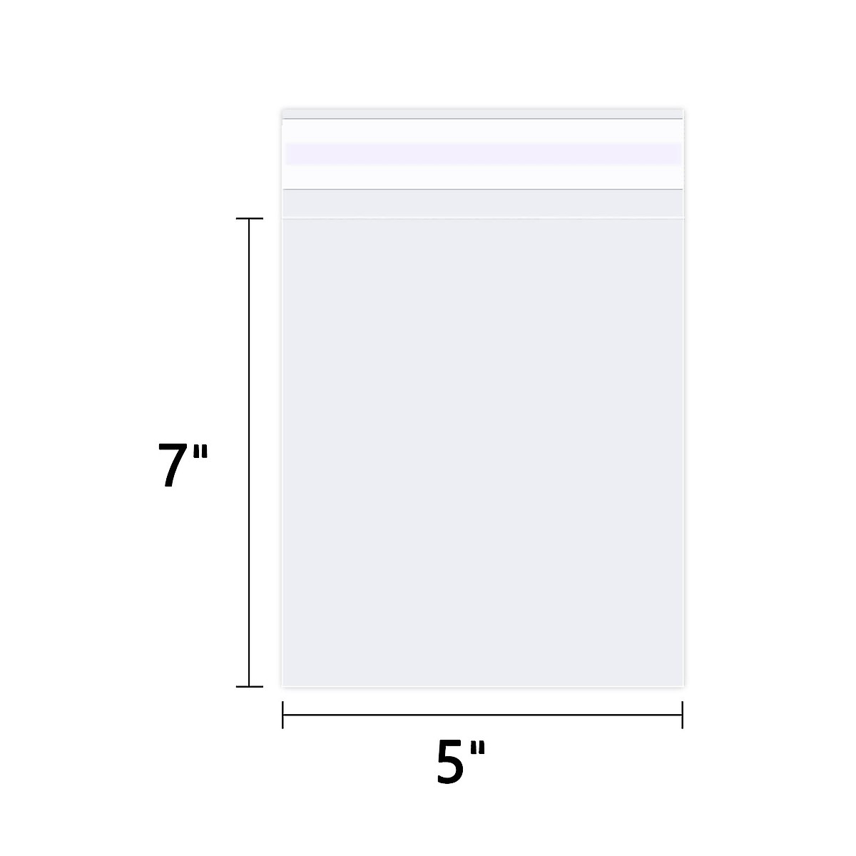 WEPOLY - 5" x 7" (100 Count) Clear Cellophane Bags - Self Sealing Cello Plastic Poly Bags- for A2 A4 A6 Cads & Envelopes, Bakey, Cookies, Candies