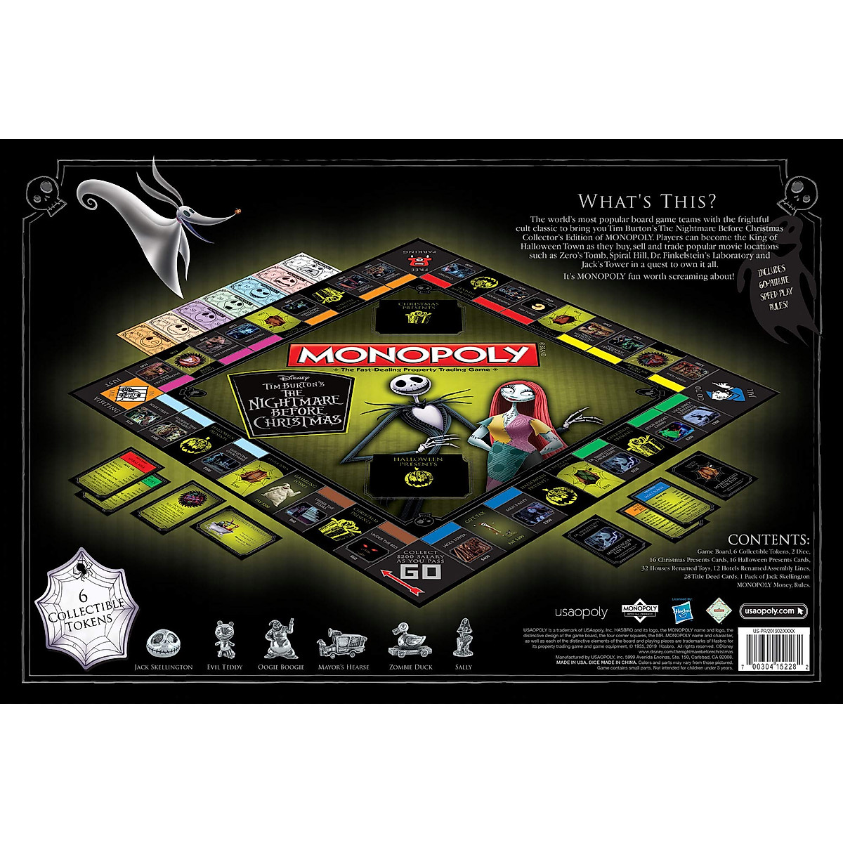 Monopoly Disney Nightmare Before Christmas Board Game | Collectible Monopoly Tim Burton Nightmare Before Christmas Movie | Collectible Monopoly Tokens