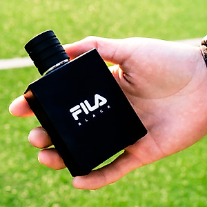 FILA Black - Invigorating and Spicy EDT Fragrance and Body Spray for Him - Extra Strength, Long Lasting Scent Payoff - Trendy, Rectangular, Streamlined, Portable Bottle Design - 2 pc Gift Set