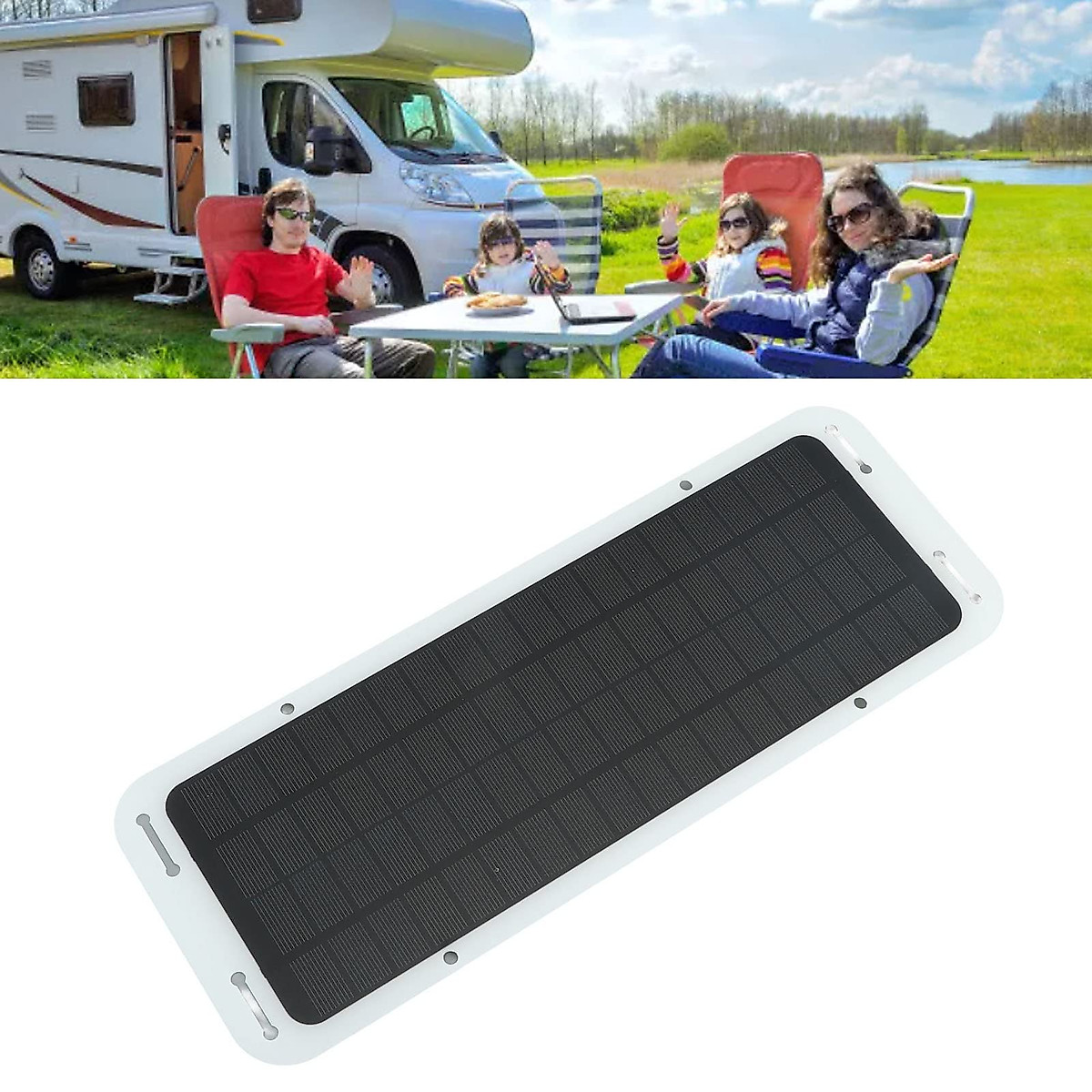 5W Portable Solar Panel Kit, 12V Solar Battery Panel Monocrystalline Silicon OBD Charger for Boat Car RV Motorcycle Marine Automotive