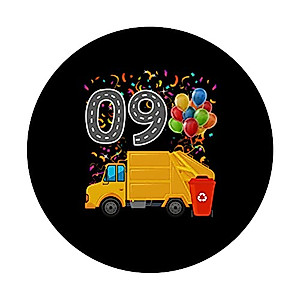Happy O9 Birthday Rear Loader Garbage Truck PopSockets Swappable PopGrip