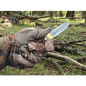Uncle Henry PH1N Pro Hunter 8.1in 7Cr17MoV High Carbon S.S. Full Tang Fixed Blade Knife with 3.6in Blade and Staglon Handle for Outdoor, Hunting and Camping