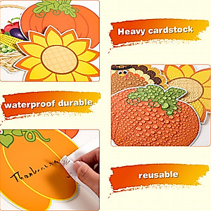 45 Pieces Fall Bulletin Board Decorations Turkey Pumpkin Maple Leaves Sunflower Cutouts Thanksgiving Happy Fall Cutouts for Classroom Bulletin Border Decoration