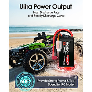 HOOVO 2S 7.4V 1500mAh 60C RC Lipo Battery Pack with Deans T Connector for RC Boat Truck RC Helicopter Airplane Quadcopter UAV Drone FPV Racing Hobby Models(2 Packs)