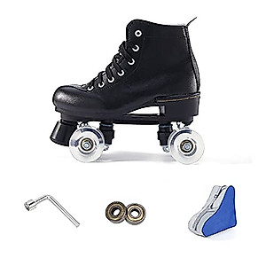 RESLIDE Roller Shoes with Wheels for Boys Girls Kids Skates Sneakers LED Light Up Rechargeable Sport Sneaker for Boys Pure Black