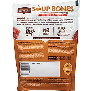 Rachael Ray Nutrish Soup Bones Dog Treats, Real Beef & Barley Flavor, 3 Bones, 6.3 Ounces (Pack of 2)