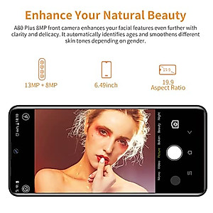 Blackview Unlocked Smartphones, A80 Plus, Dual sim Unlocked Cell Phones, Bundle Android 10 OS 4GB+64GB ROM, 6.5" HD+, Fingerprint Face Detection, 4680mAh Capacity Battery, 4G tmobile Android Phone