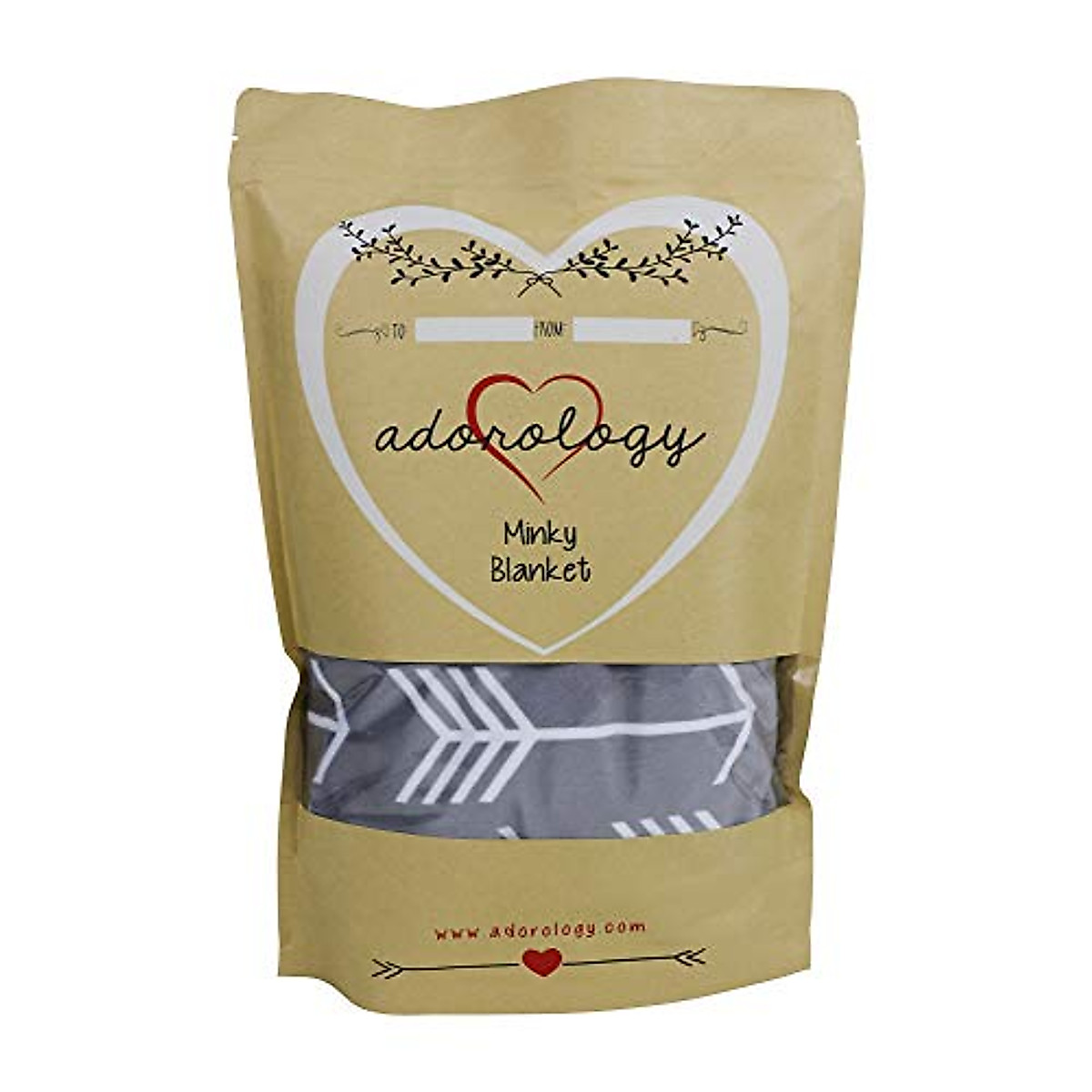 Minky Nursery Blanket, Gray White Arrows Design, Great for Any Mom to Be, Toddler Blanket